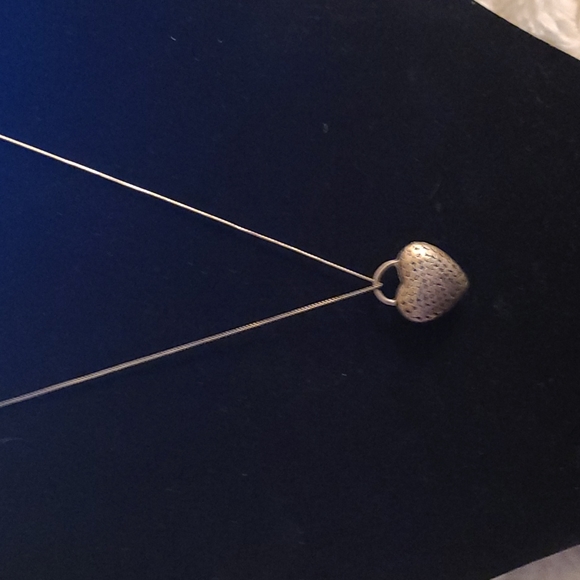 Jewelry | Vintage Sterling Silver Puff Heart Necklace | Poshmark